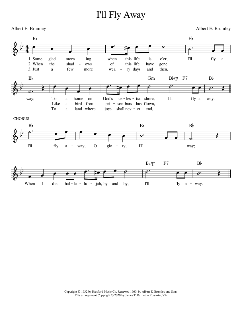 I'll Fly Away Sheet Music with Chords for Piano (Solo) easy | MuseScore.com