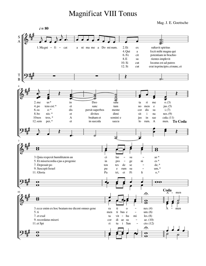 Magnificat VIII Tonus - piano tutorial