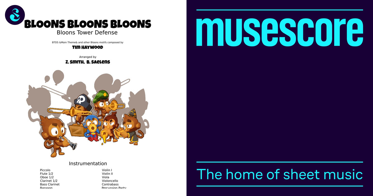 Bloons Tower Defense 5 - Main Theme – Tim Haywood Sheet Music for Piano ...