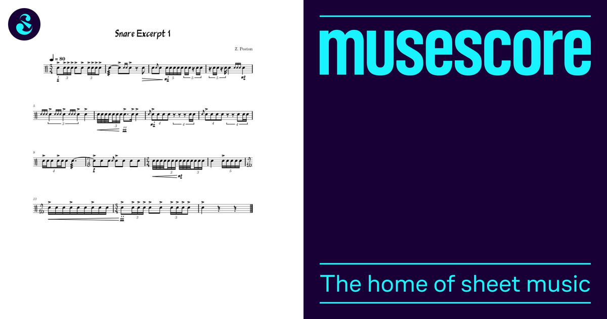 Snare Excerpt 1 – Ziahp Sheet music for Strings group (Solo ...