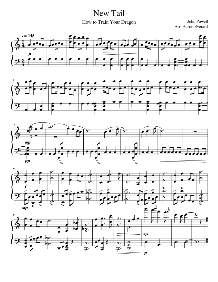 New Tail Sheet Music for Piano (Solo) | MuseScore.com