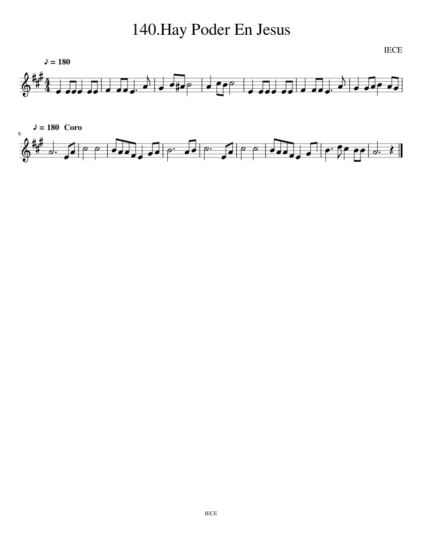 140.Hay Poder En Jesus Sheet music for Piano (Solo) Easy | Musescore.com