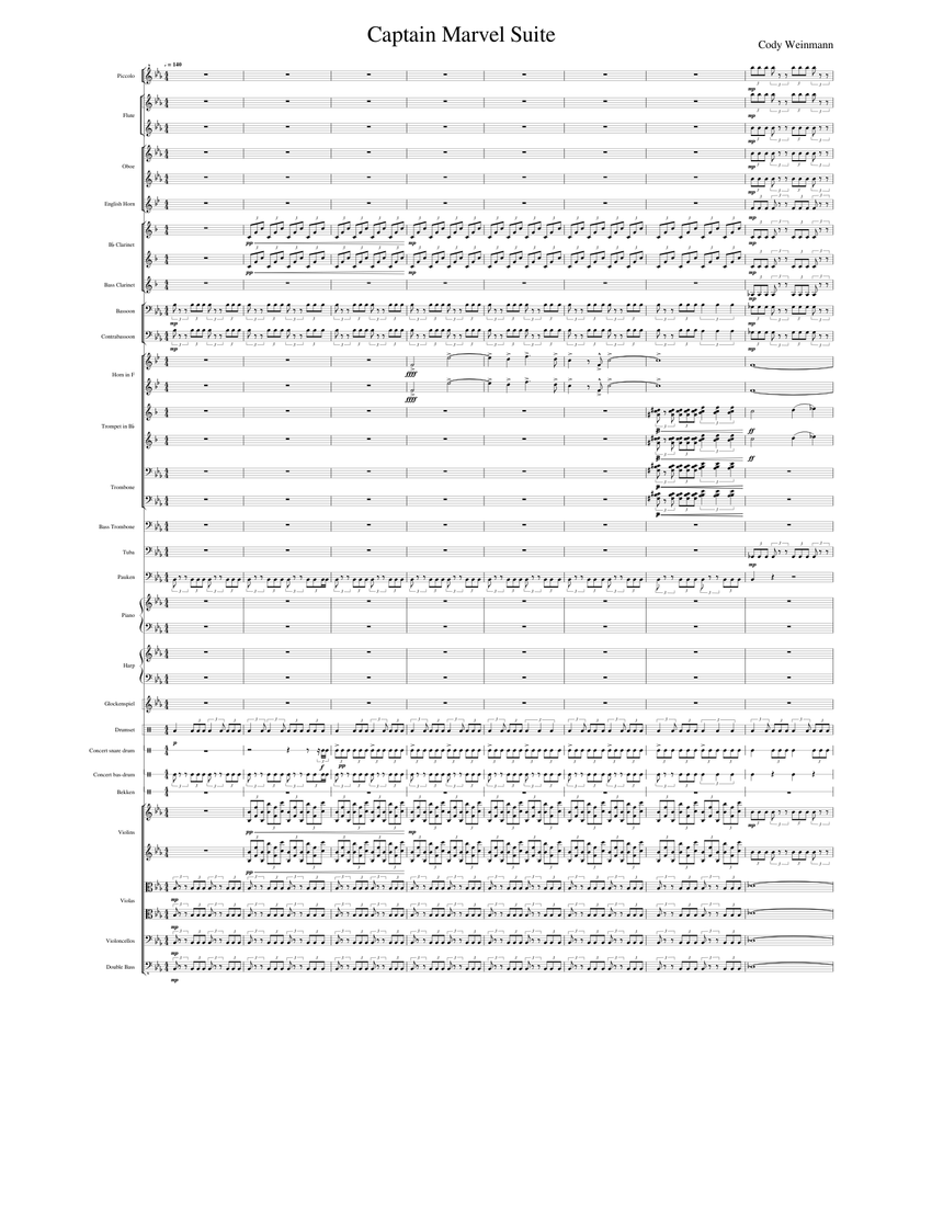 captain marvel Sheet music for Piano, Trombone, Tuba, Trombone bass ...