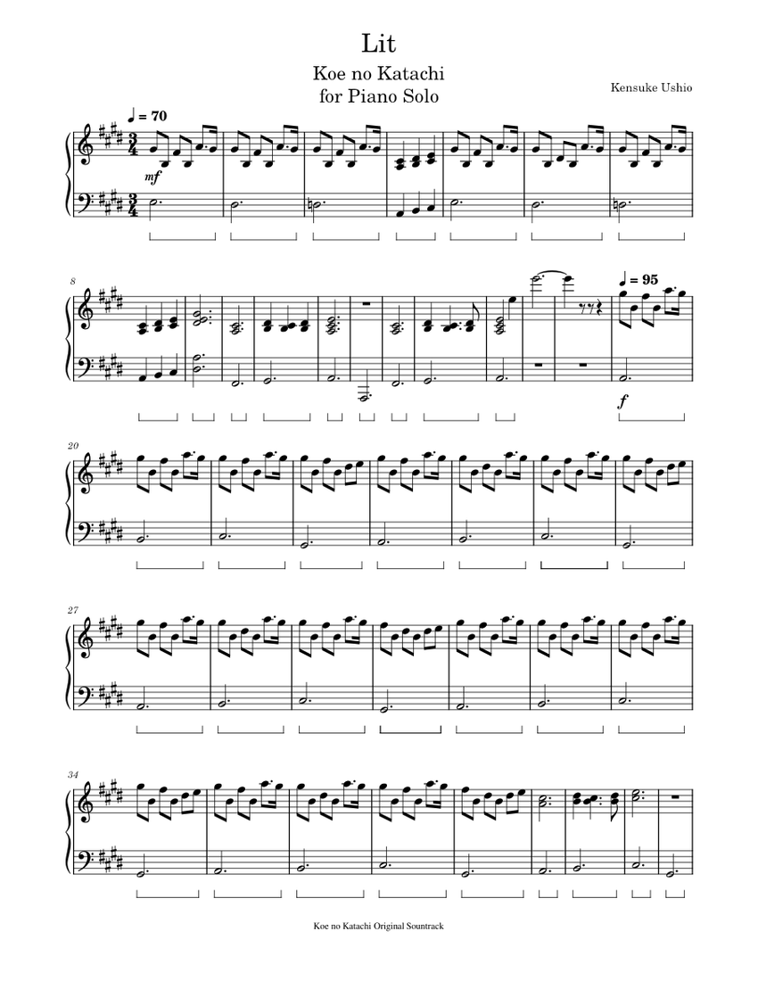 Lit Sheet music for Piano (Solo) Easy | Musescore.com