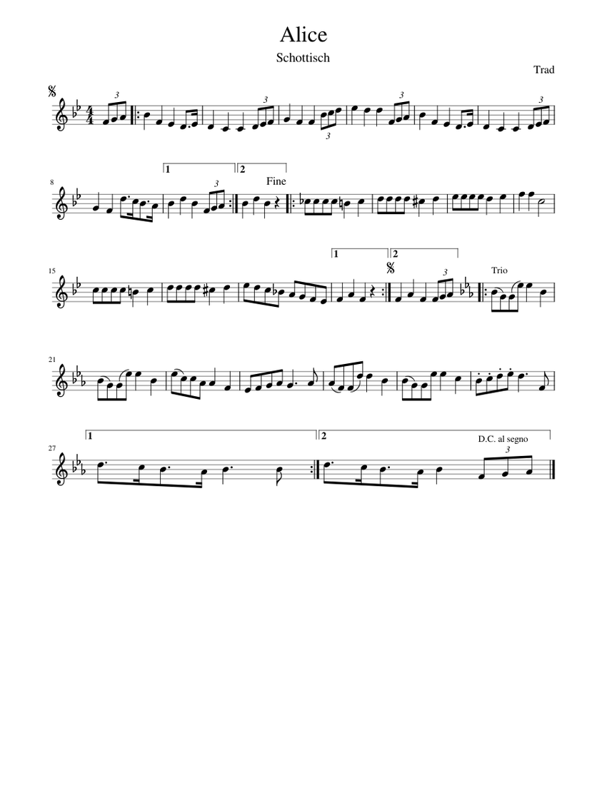 Traditional music - Alice Sheet music for Piano (Solo) | Musescore.com