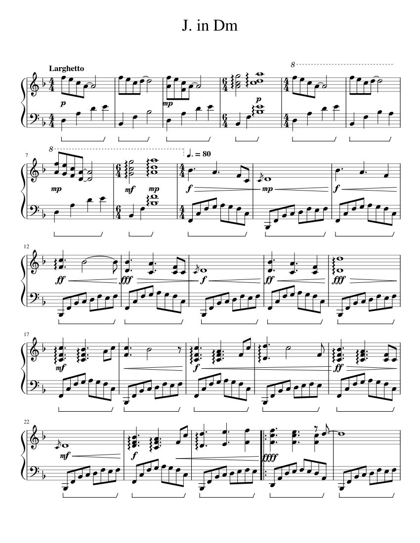 J in Dm - piano tutorial