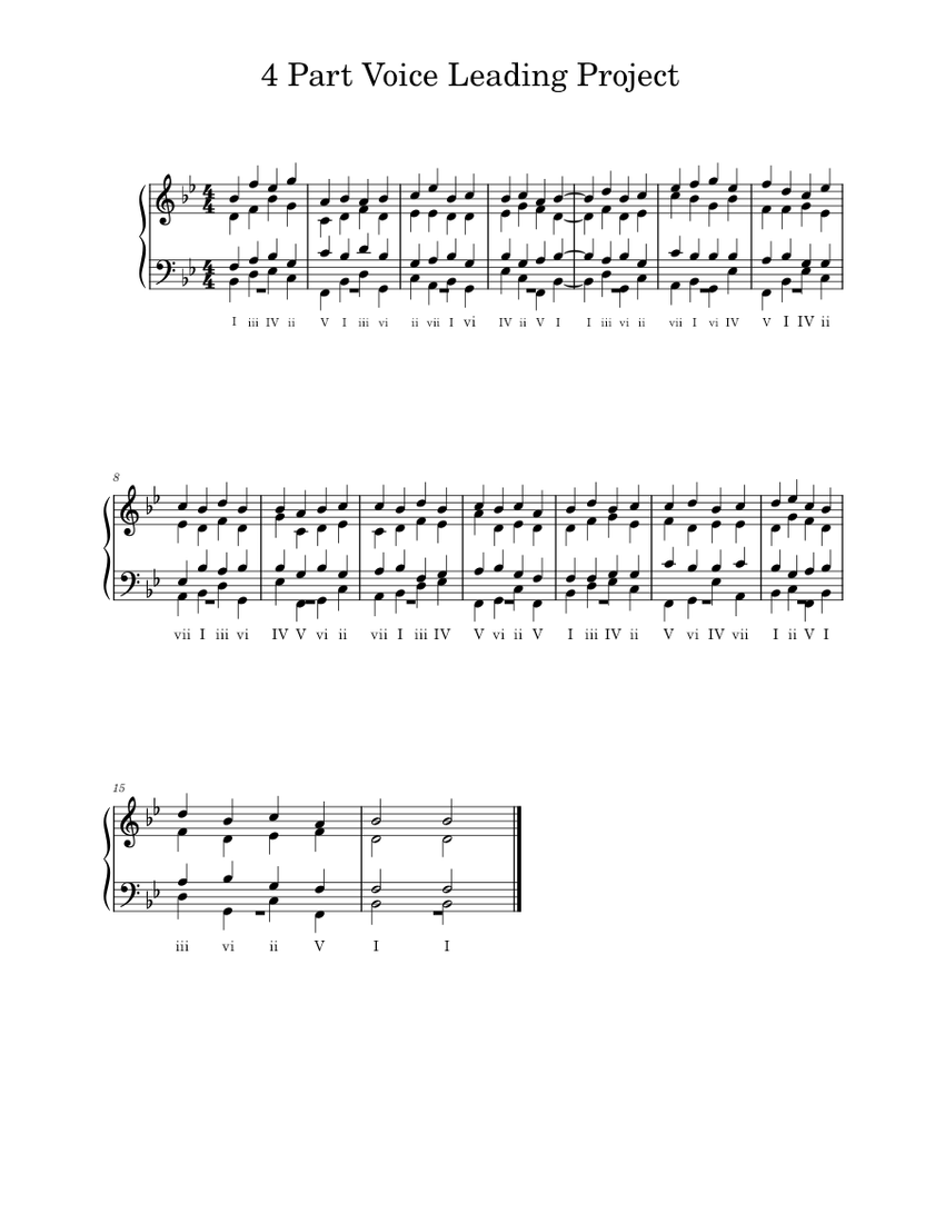 4_Part_Voice_Leading_Project Sheet music for Piano (Solo) Easy ...