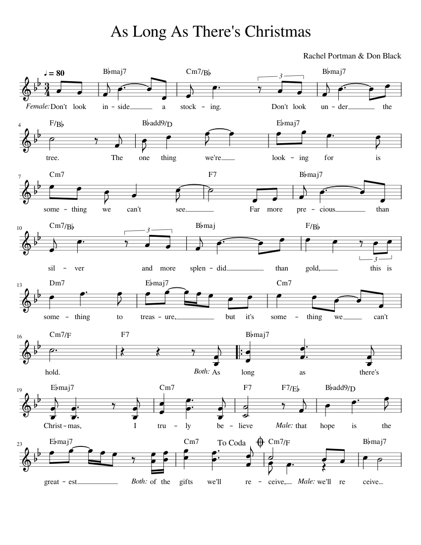 As Long As There's Christmas Sheet music for Vocals (Solo) | Musescore.com
