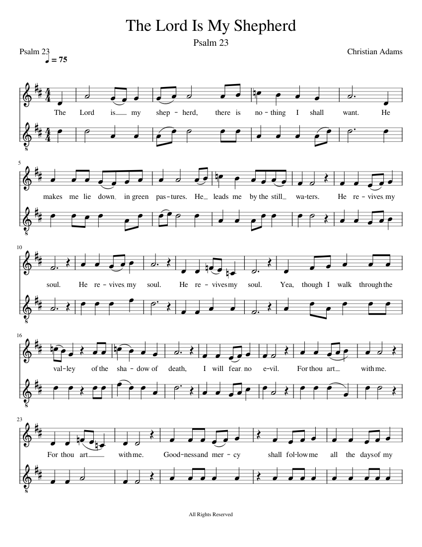 The Lord Is My Shepherd Sheet music for Piano, Tenor (A Capella ...
