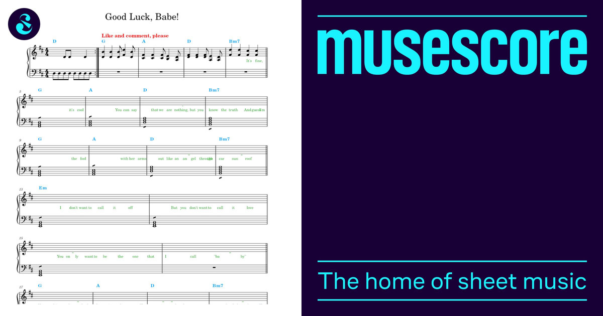Good Luck, Babe! – Chappell Roan Sheet Music with Chords for Piano ...