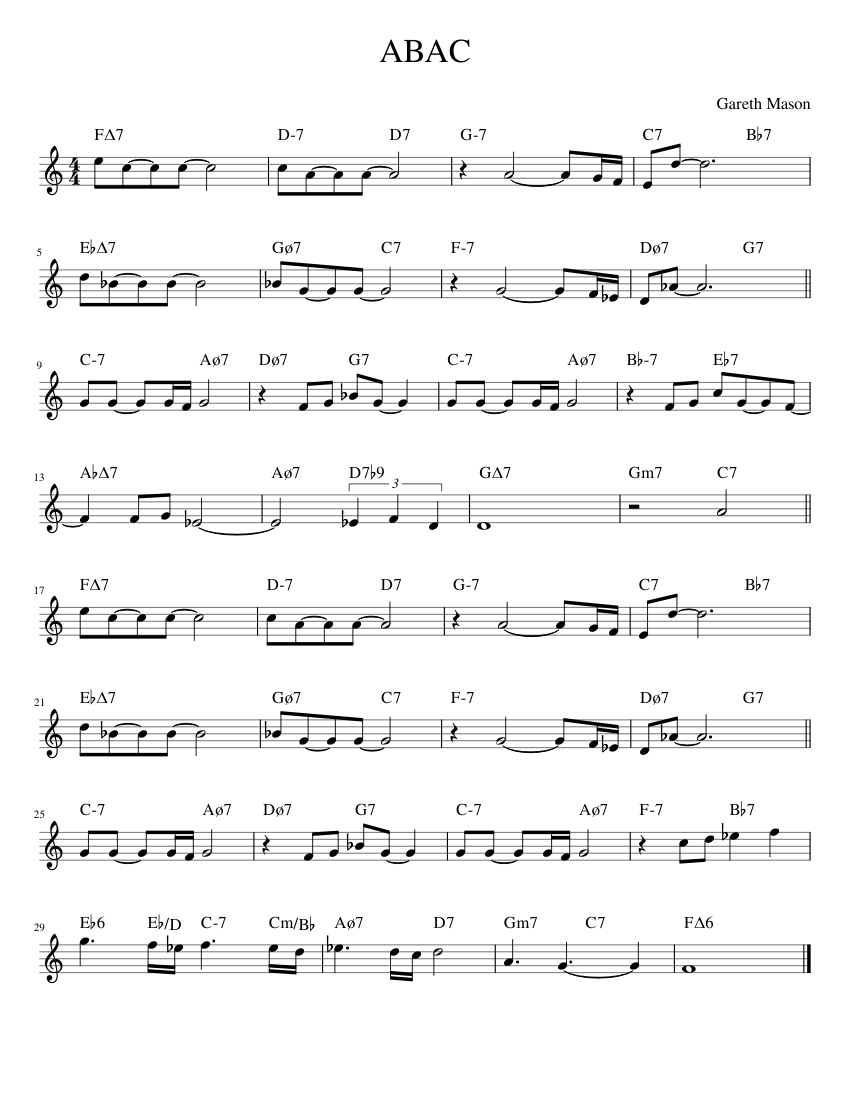 ABAC Sheet music for Piano (Solo) Easy | Musescore.com