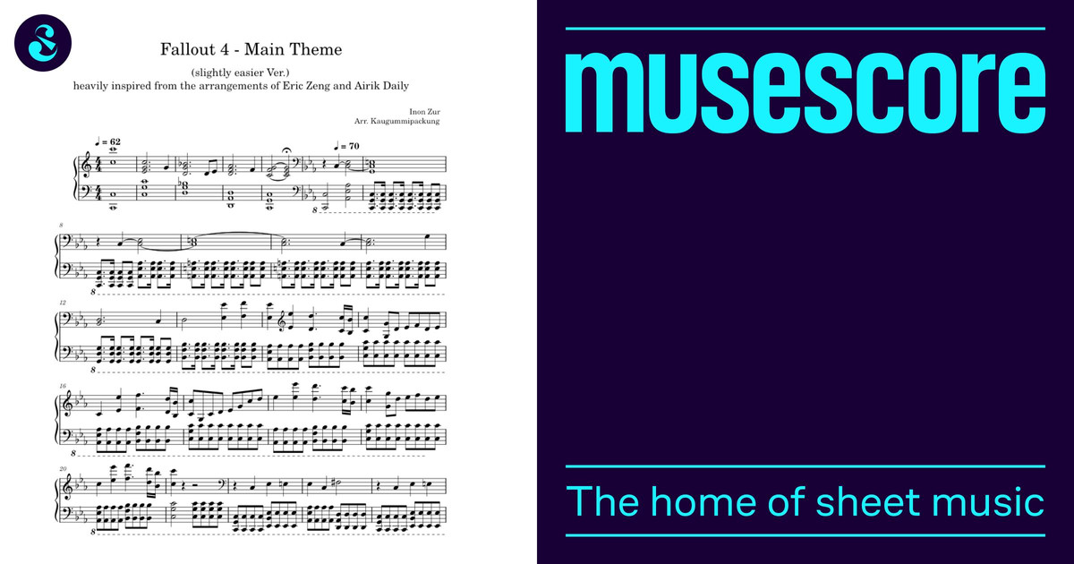 Fallout 4 Main Theme - Inon Zur Sheet music for Piano (Solo) Easy ...