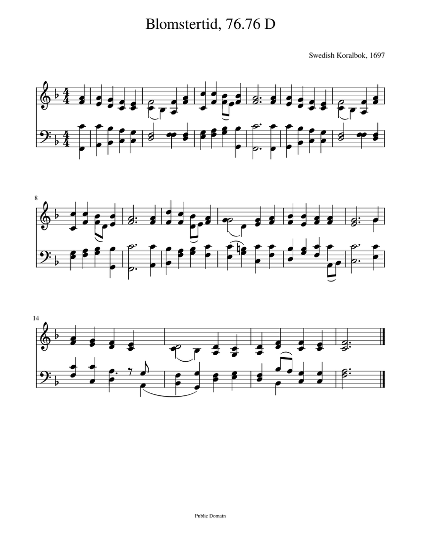 Blomstertid Sheet music for Piano (Piano Duo) | Musescore.com