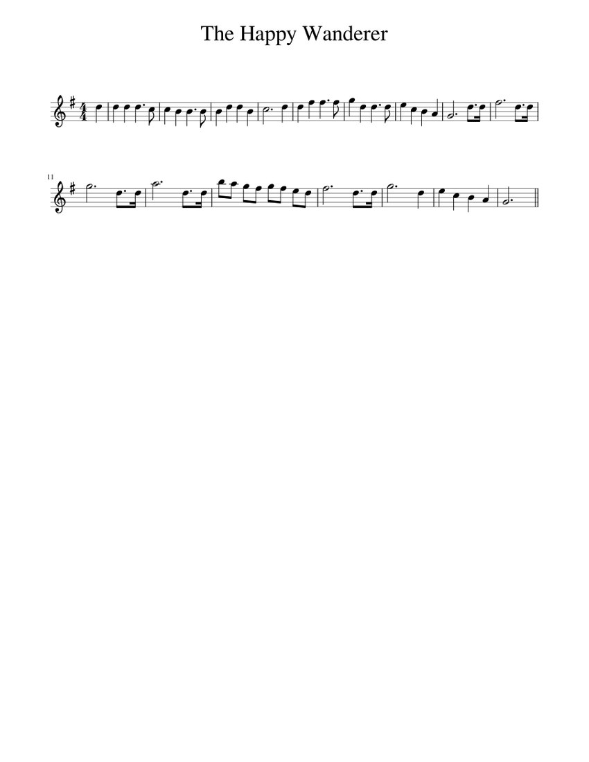 The Happy Wanderer Sheet music for Piano (Solo) | Musescore.com