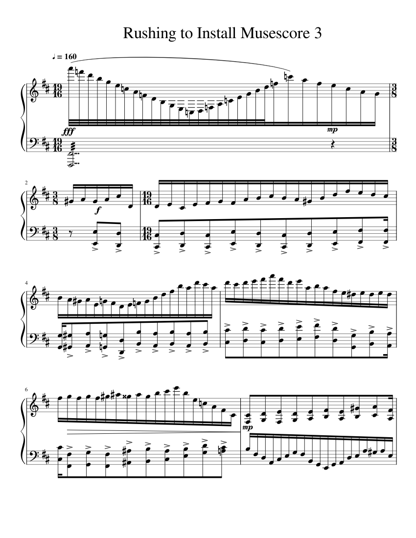 Rushing to Install Musescore 3 Sheet music for Piano (Solo) | Musescore.com