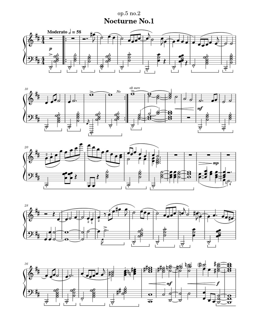 Nocturne No.1 in B minor - piano tutorial