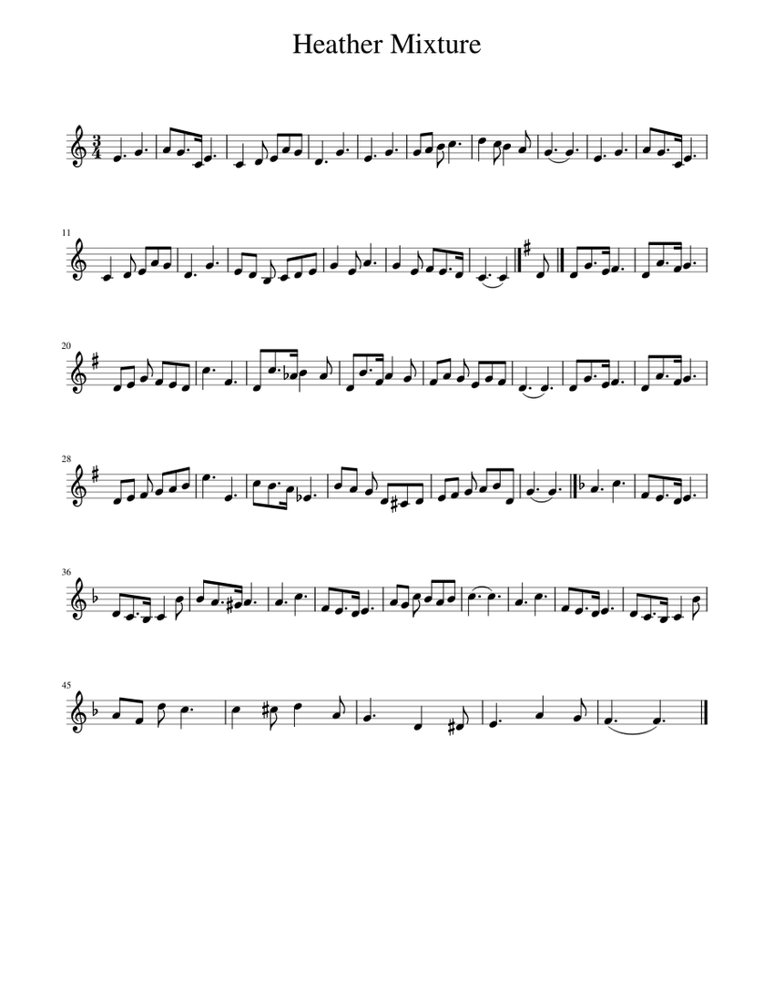 Heather Mixture Sheet music for Piano (Solo) | Musescore.com