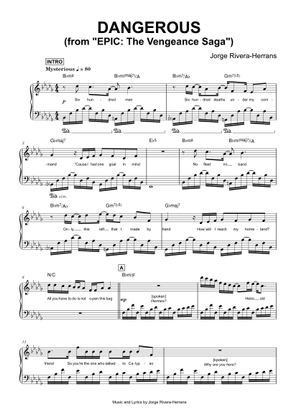 Dangerous – Jorge Rivera-Herrans (EPIC : The Musical) Sheet Music and ...