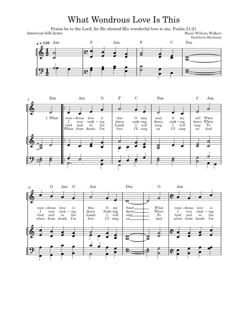 What Wondrous Love Is This Sheet Music for Piano (Mixed Trio ...