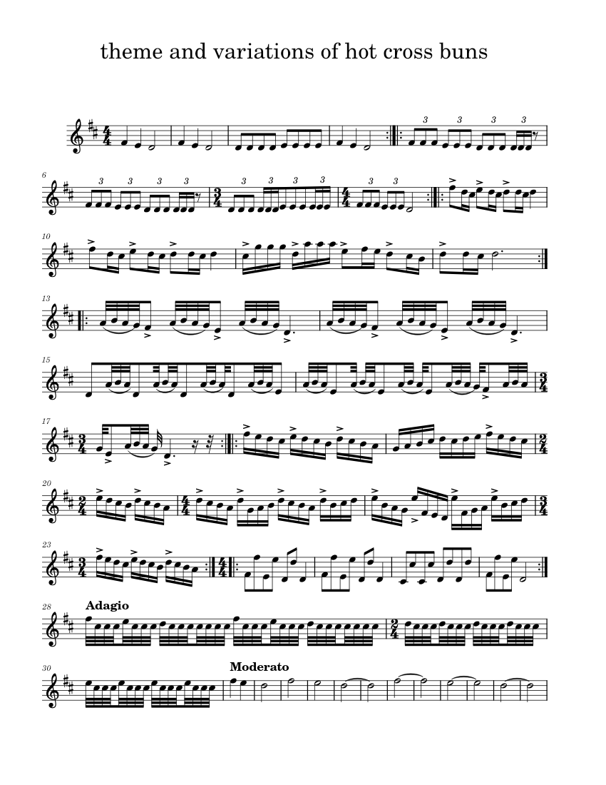 Hot Cross Buns – England Folk Song theme and variations of hot cross ...