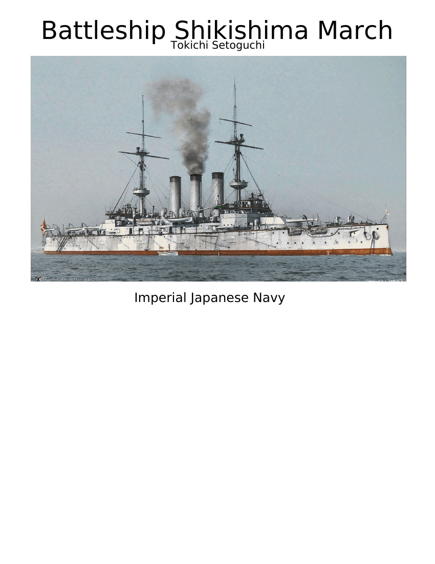 Battleship Shikishima March Sheet Music for Tuba, Mellophone, Flute ...