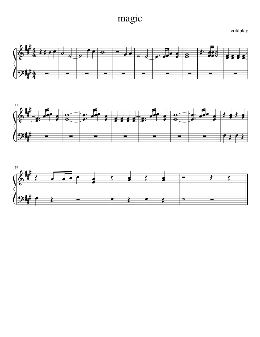 coldplay magic chords