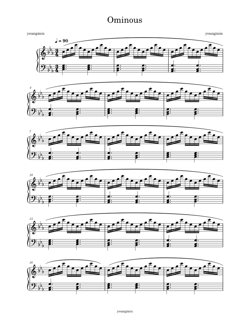 Ominous - Youngmin Sheet music for Piano (Solo) | Musescore.com