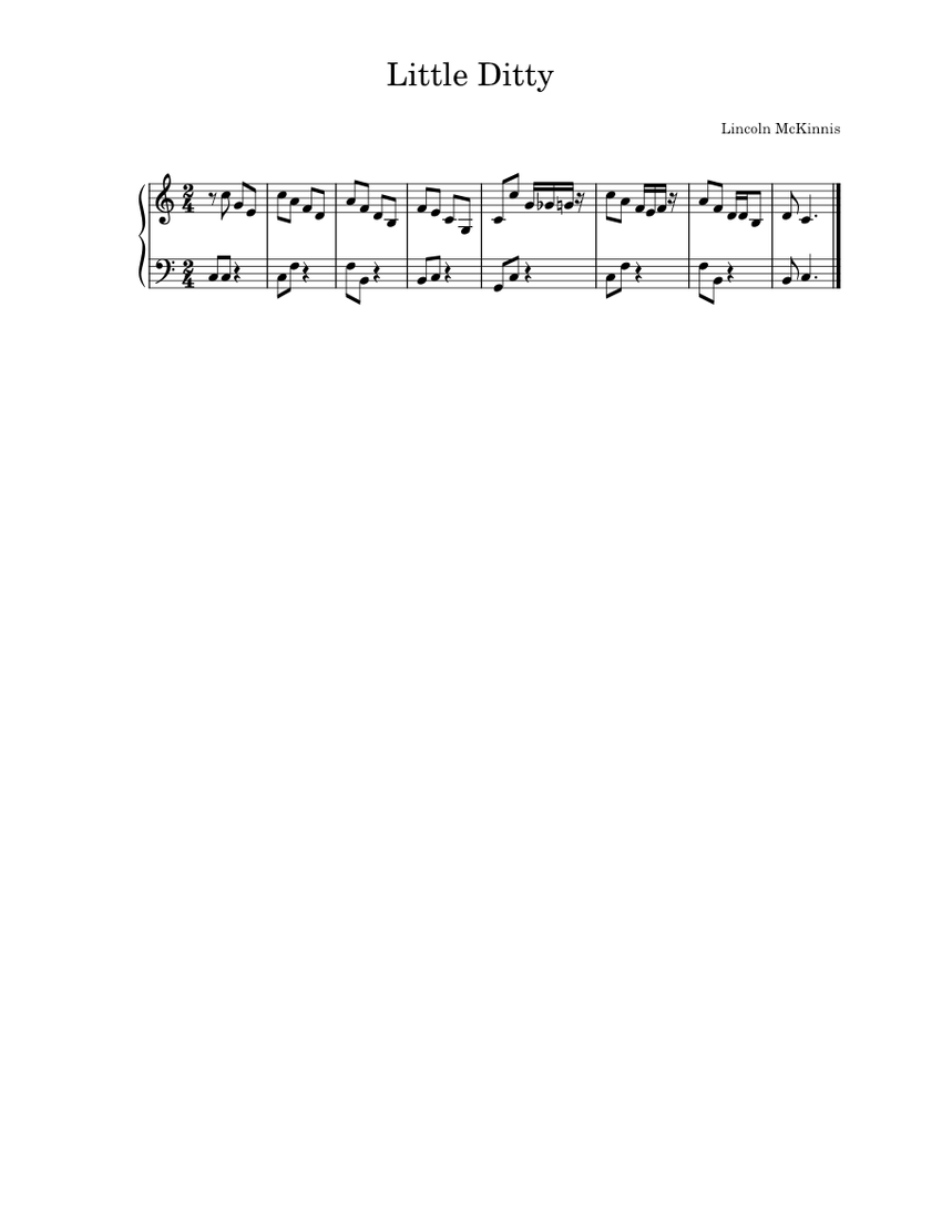 Little Ditty - Lincoln McKinnis Sheet music for Piano (Solo ...