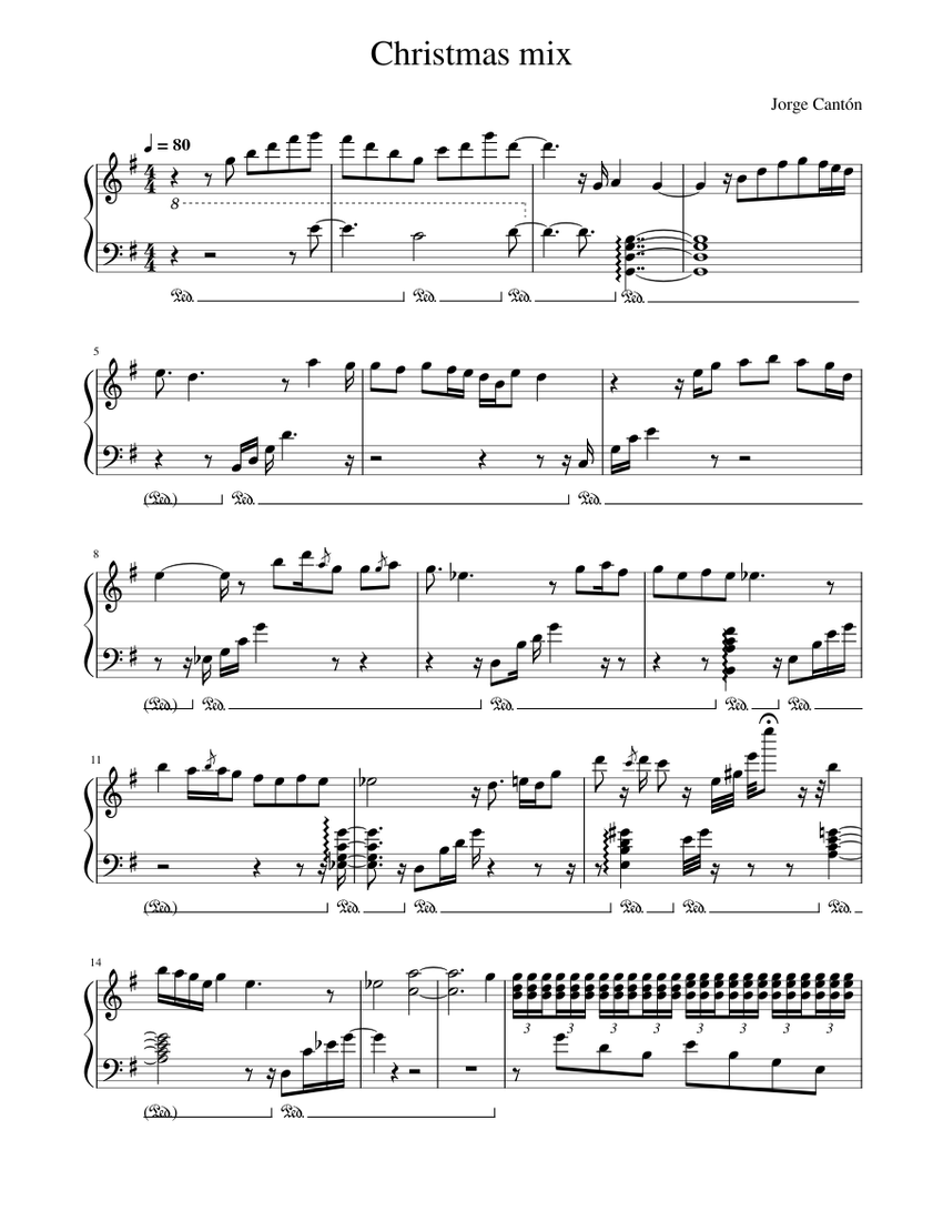 Christmas mix Sheet Music for Piano (Solo) | MuseScore.com
