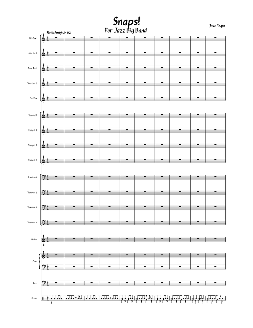 Snaps! Sheet music for Piano, Trombone, Saxophone alto, Saxophone tenor ...