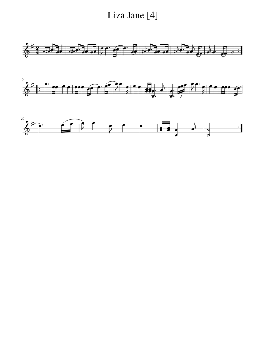 Liza Jane Sheet music for Piano (Solo) Easy | Musescore.com