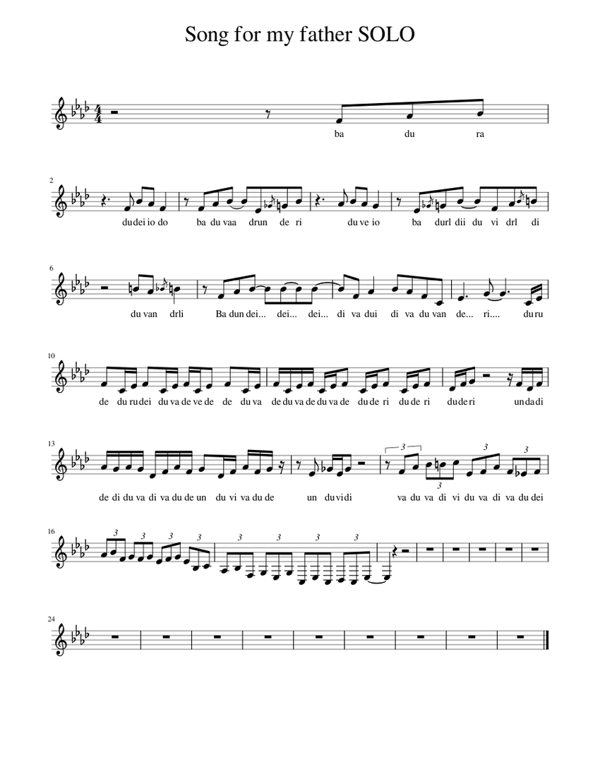 Song_for_my_father_SOLO 3 Sheet music for Piano (Solo) Easy | Musescore.com