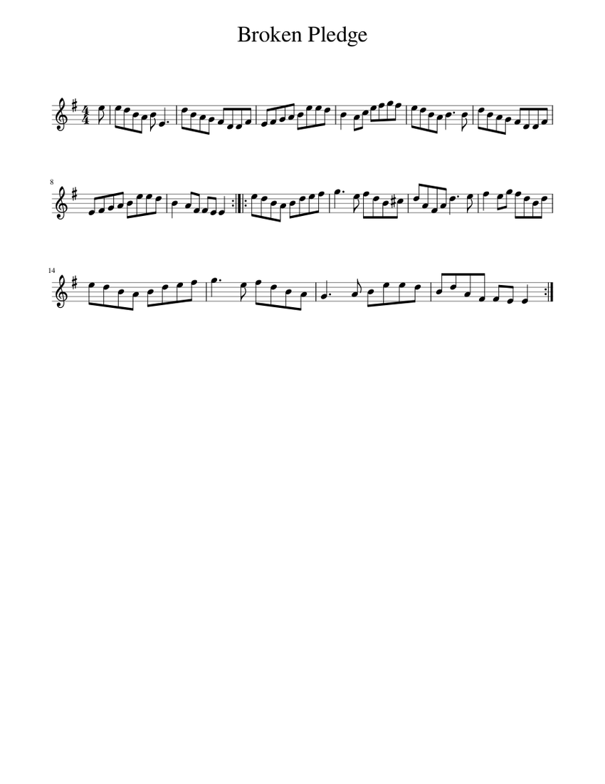 Broken Pledge Sheet music for Piano (Solo) Easy | Musescore.com