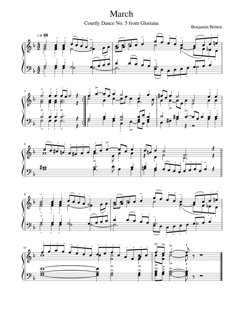 March Sheet music for Harpsichord (Solo) | Musescore.com