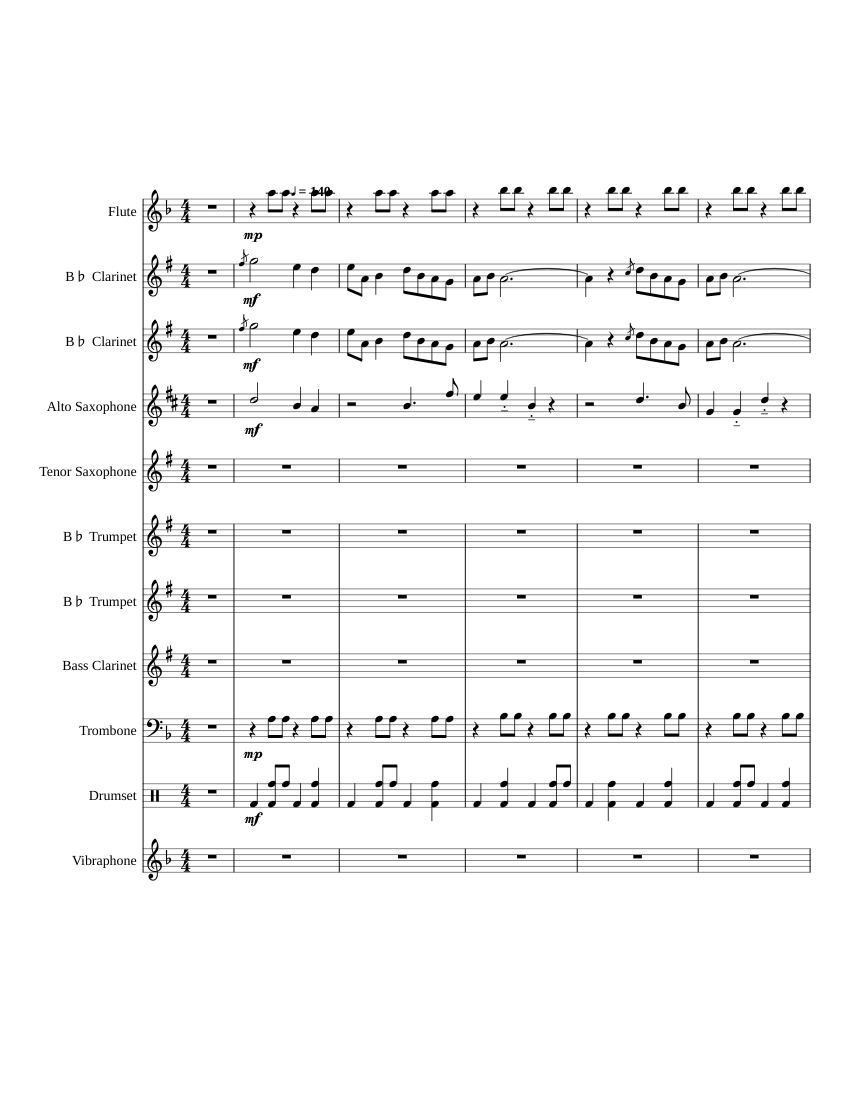Dont worry be happy Sheet music for Trombone, Flute, Clarinet in b-flat ...