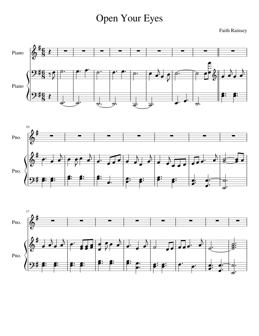 Open Your Eyes Sheet music for Piano (Mixed Duet) | Musescore.com