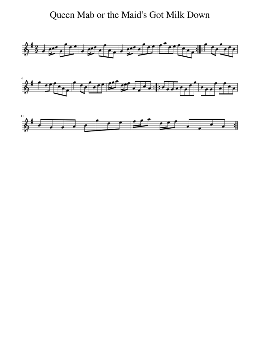 Queen Mab or the Maid’s Got Milk Down Sheet music for Piano (Solo ...