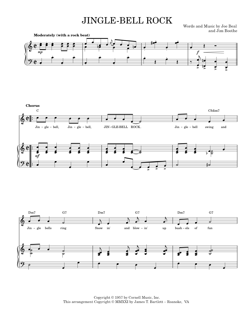 Jingle-Bell Rock Sheet Music for Piano, Clarinet in b-flat (Solo ...