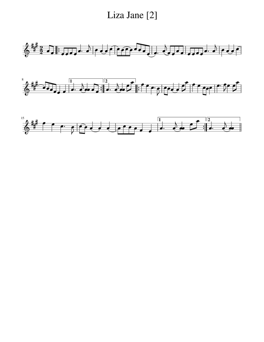 Liza Jane Sheet music for Piano (Solo) Easy | Musescore.com