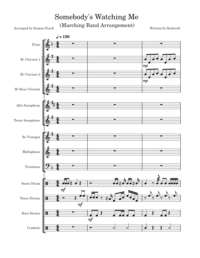 Somebodys watching me – Rockwell Sheet music for Trombone, Mellophone ...
