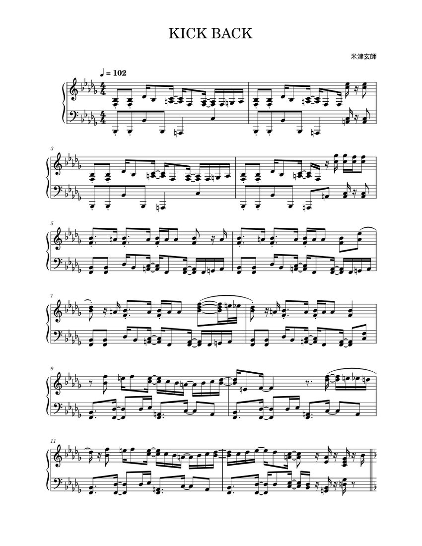 KICK BACK – Kenshi Yonezu (米津 玄師) KICK BACK TVsize – Kenshi Yonezu (米津 ...