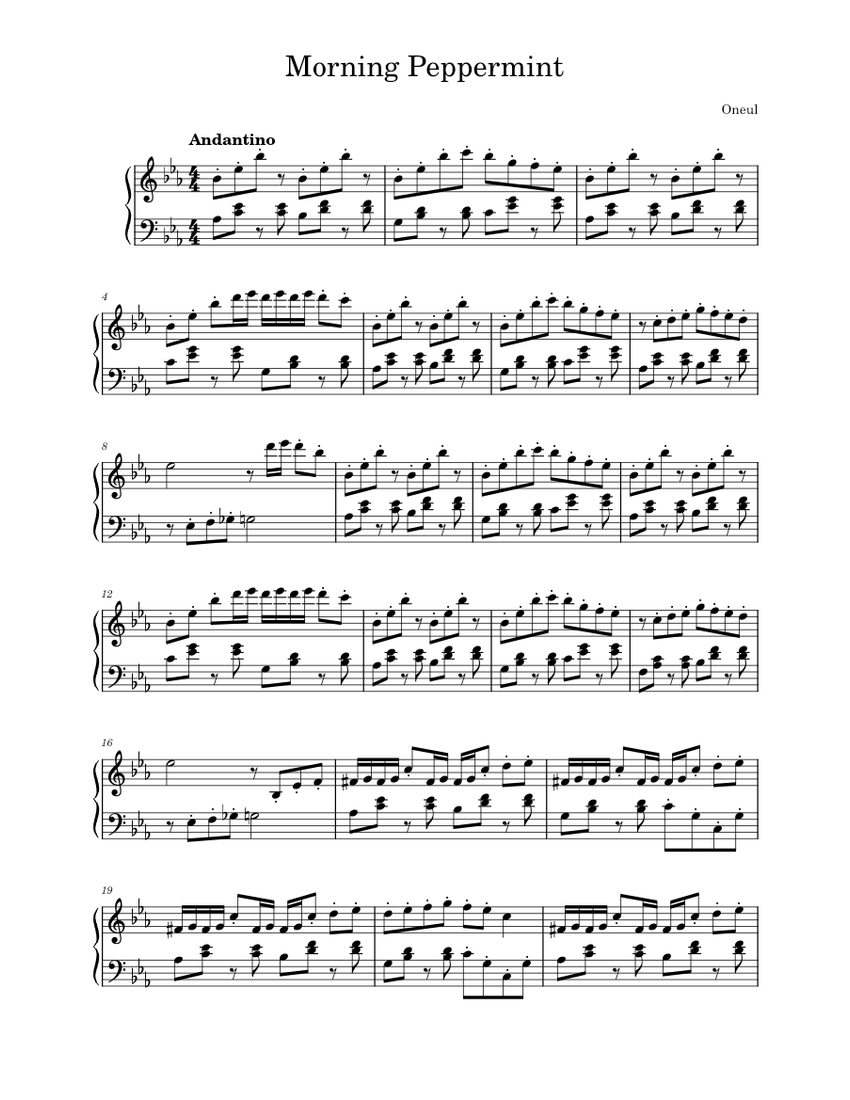 Morning Peppermint - Oneul Sheet music for Piano (Solo) | Musescore.com