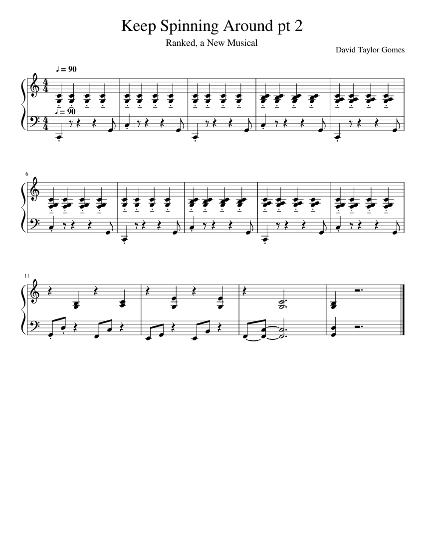 Keep Spinning Around pt 2 Sheet music for Piano (Solo) Easy | Musescore.com