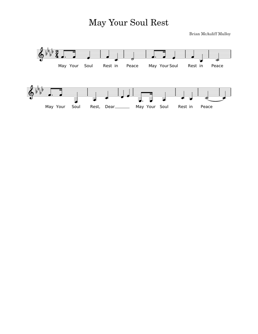May Your Soul Rest Sheet music for Vocals (Solo) | Musescore.com