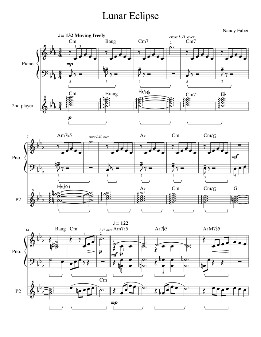Lunar Eclipse Sheet Music with Chords for Piano (Piano Duo) | MuseScore.com