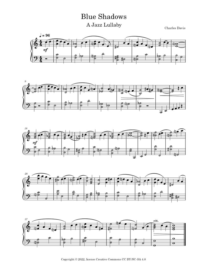 Blue Shadows Sheet music for Piano (Solo) Easy | Musescore.com