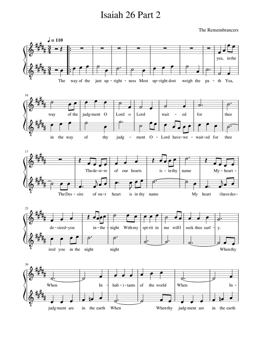 Isaiah_26_Part_2 Sheet music for Vocals (Solo) | Musescore.com