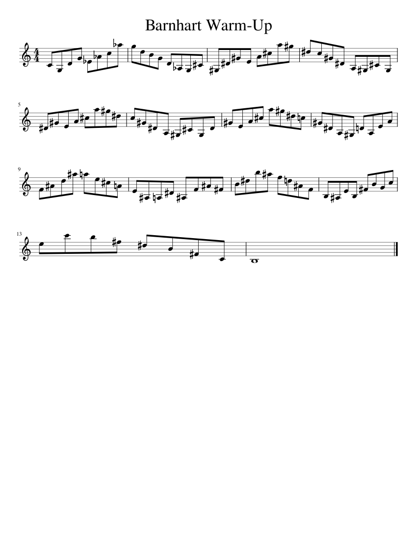 Warm-Up Sheet music for Clarinet in b-flat (Solo) | Musescore.com