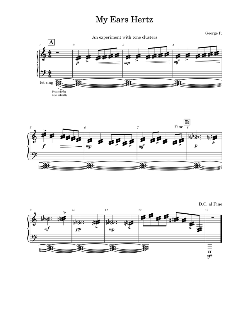 My Ears Hertz Sheet music for Piano (Solo) Easy | Musescore.com