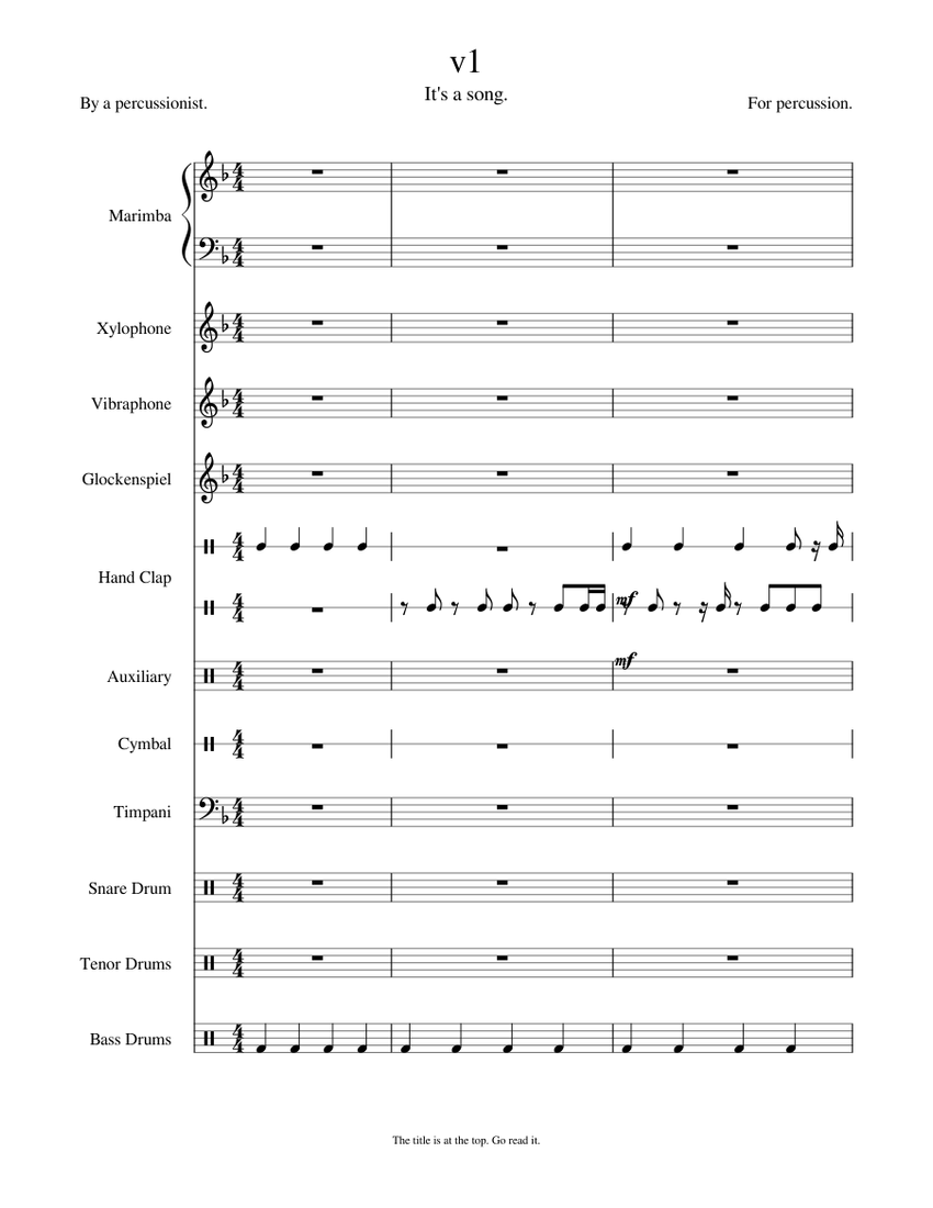 v1 Sheet music for Timpani (Solo) | Musescore.com